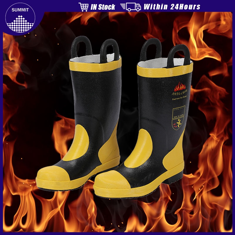 Rubber Fire Boots High Temperature Resistant Waterproof Fireman Safety ...