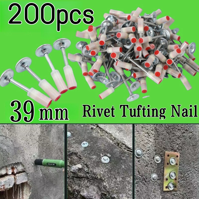 200pcs Manual Steel Nails Gun Rivet/Home Wall Fastener Set Nails 39mm ...