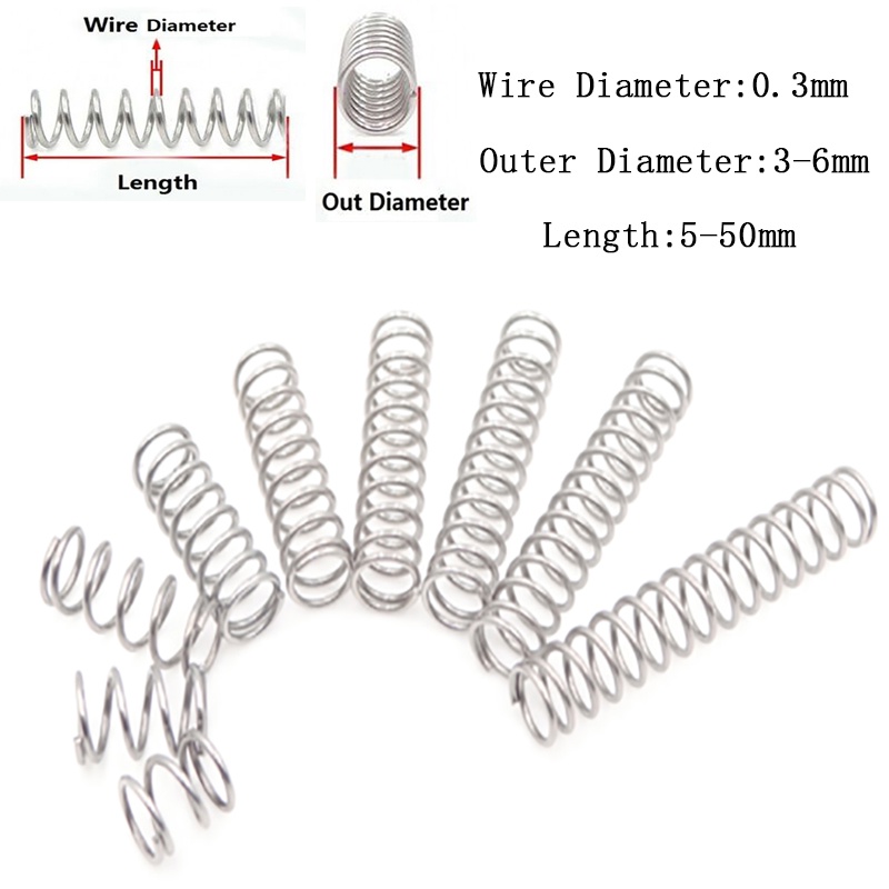 10PCS Stainless Steel Compression Spring 304 Compressed Spring Wire ...