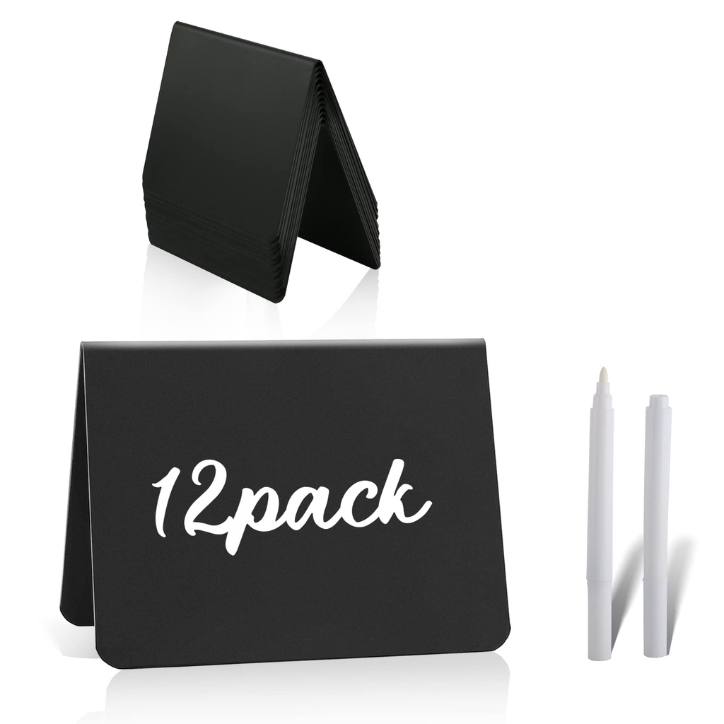 12 PCS Erasable L-shaped Label Mini Chalkboard Signs PVC Blackboard V ...