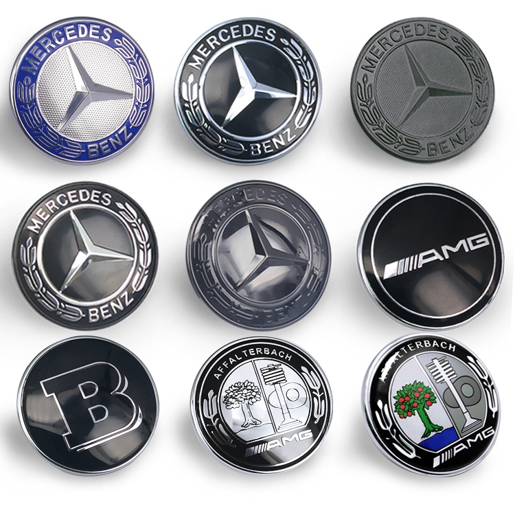 Mercedes Benz logo, engine cover logo, front grille logo, class AB, CLA ...