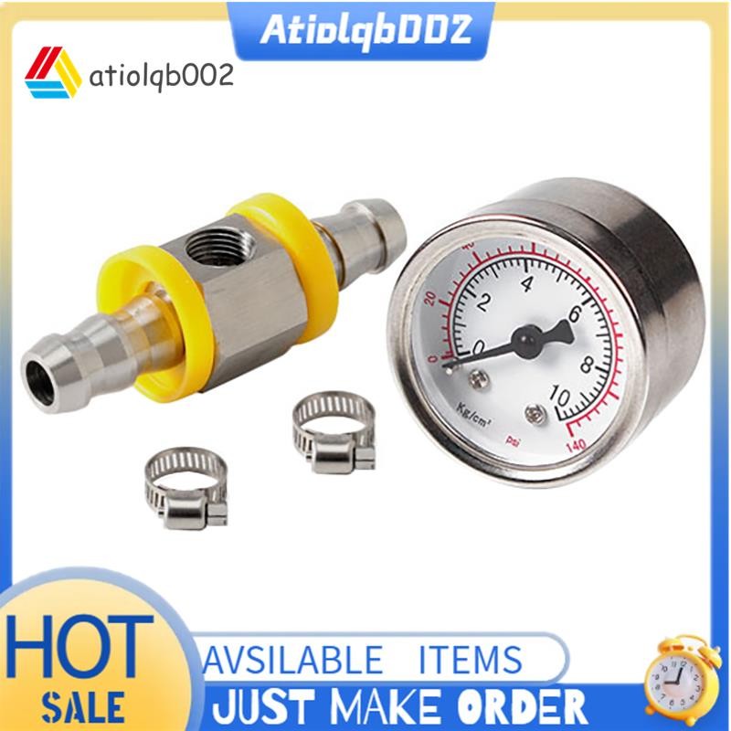 Universal Fuel Pressure Gauge 1/8 NPT(140 Psi) with 3/8 Inch Fuel Line ...