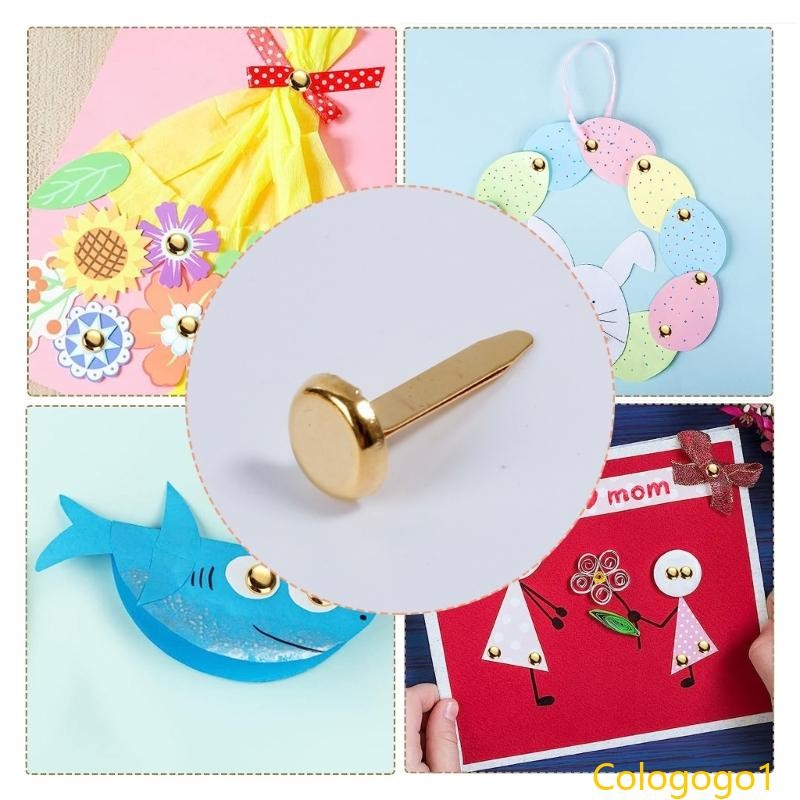 Cologogo1 100-piece set Mini Brads Pattern Clips Metal Paper Clasps ...