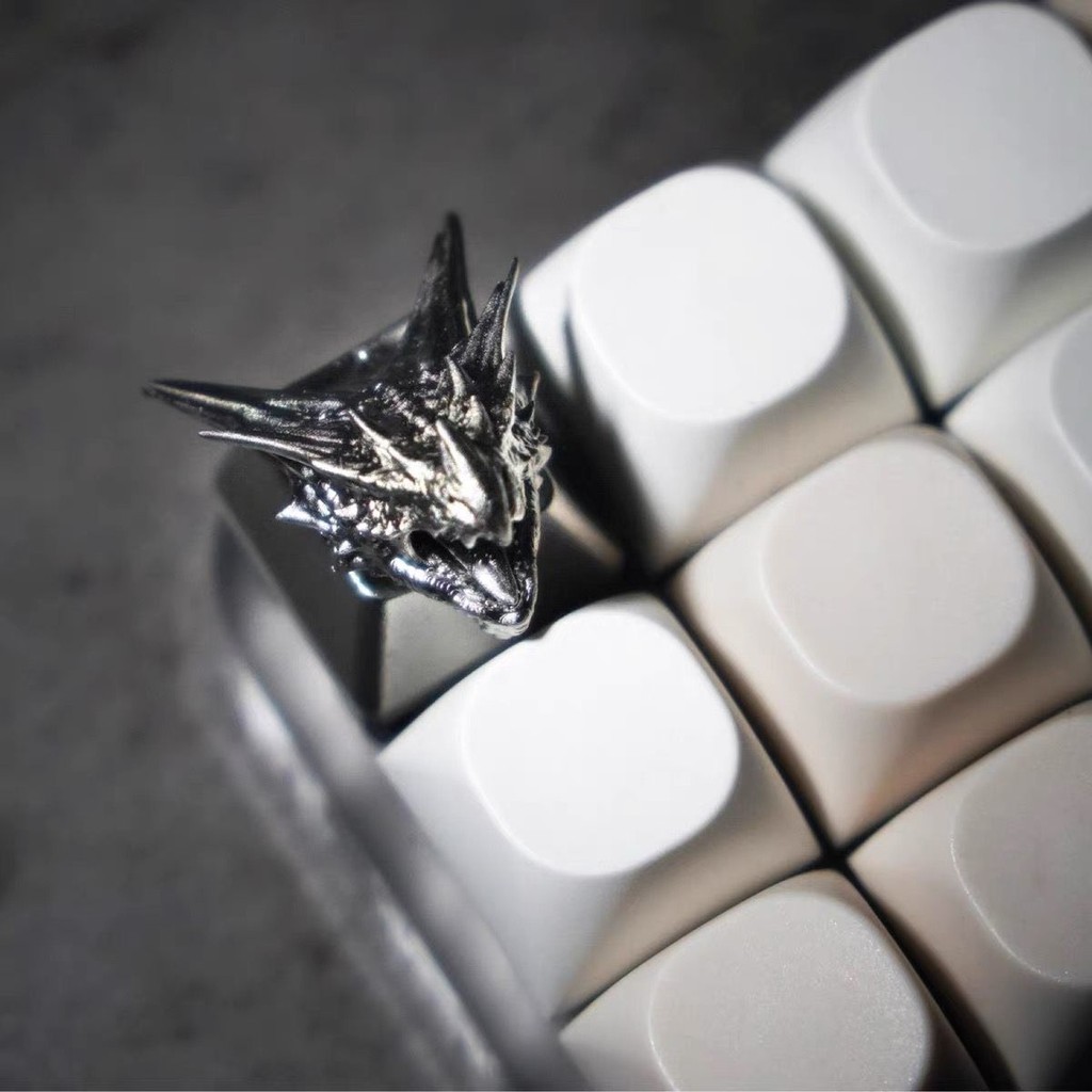 Monster Hunter Silver Fire Dragon Keycap Three-Dimensional Unique Resin ...