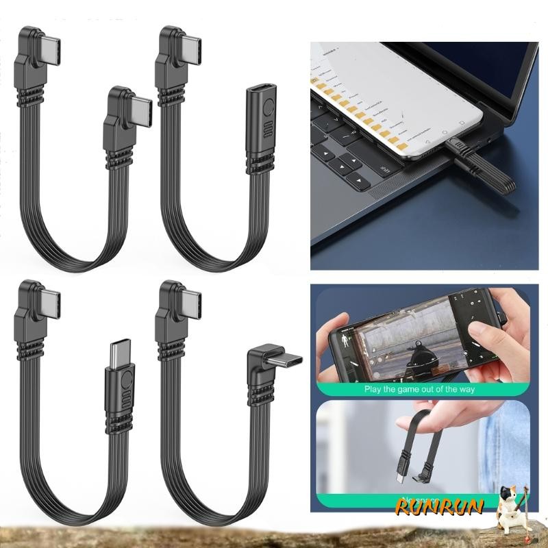 RUNUN Elbow Straight Head Type C Data Cable 45W Fast Charging Cord Wire ...