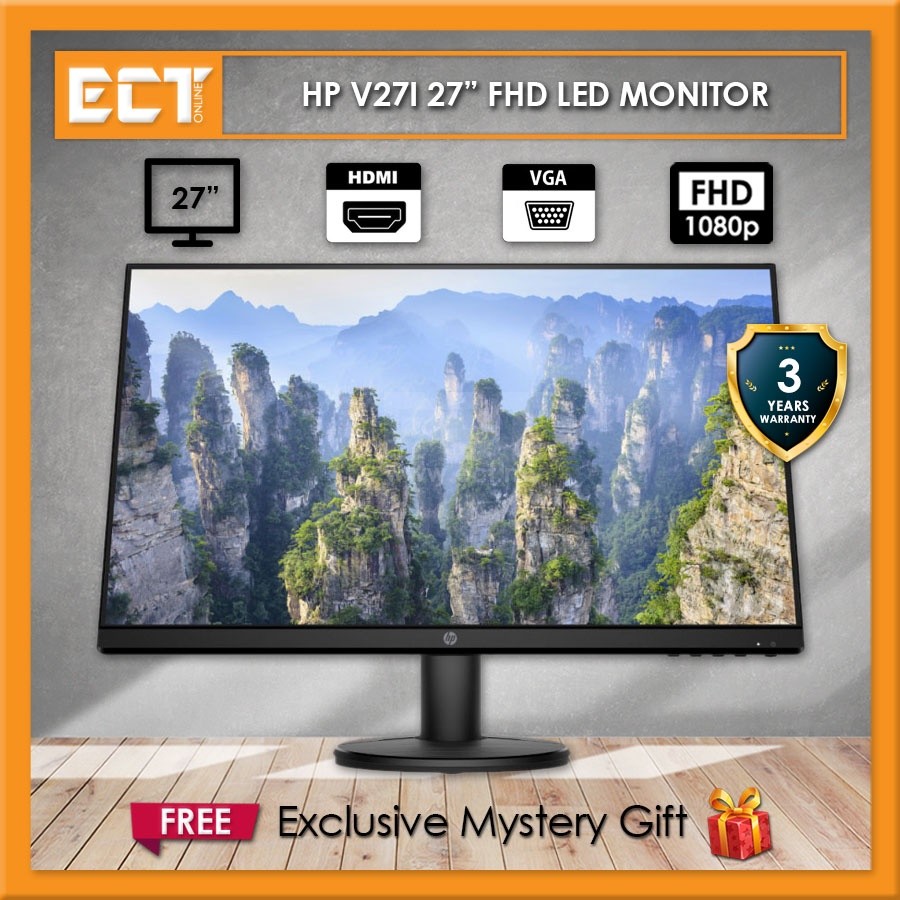 HP V27i 27" FHD (1920 x 1080) 5ms 60Hz IPS LED Monitor (HDMI/ VGA ...