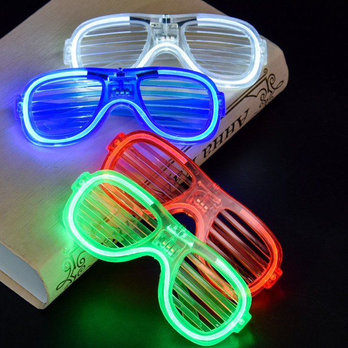 LED Flash Louver Party Eyeglass Frame Glowing Cold Light Glasses ...