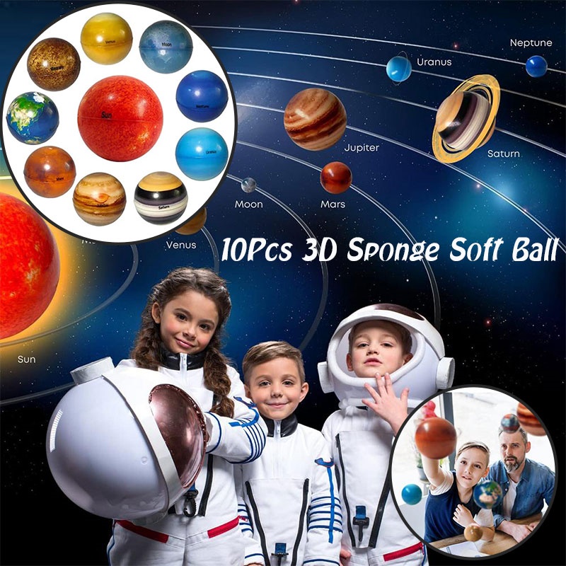 10PCS Solar System Planet Balls Stress Squeeze Ball Party Favor Toy ...