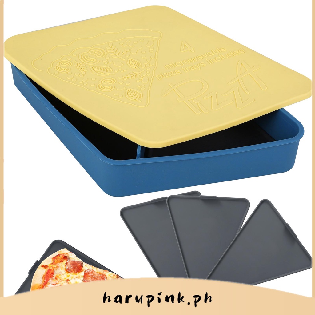 Pizza Storage Container 2 Compartments Silicone Pizza Storage Box with ...