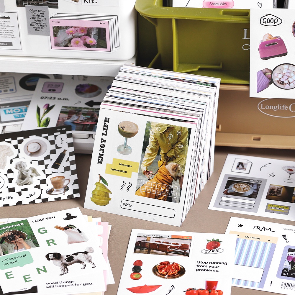 Cdaily|50pcs ins Handbook Sticker Sticker Sticker Pack Handbook Collage ...