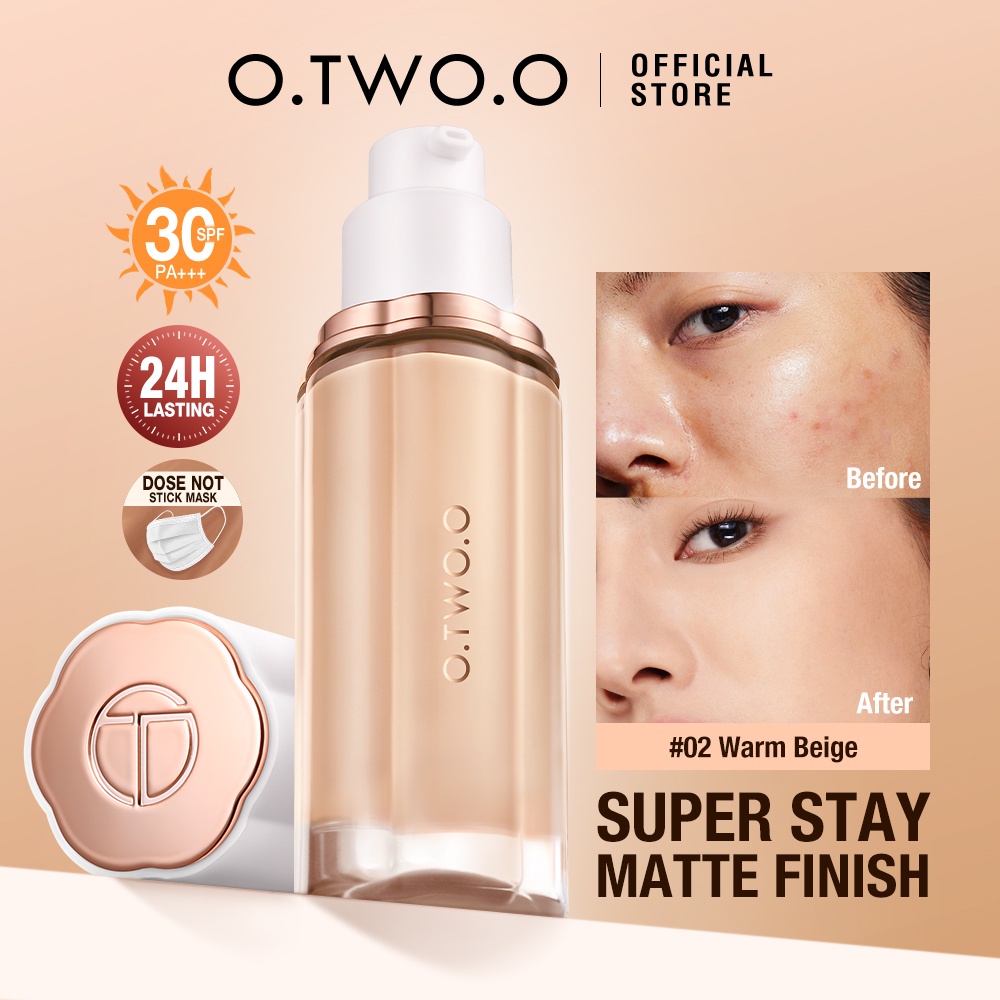 O.Two.O Foundation Face Makeup Long Lasting 24h 3 Colors Natural ...