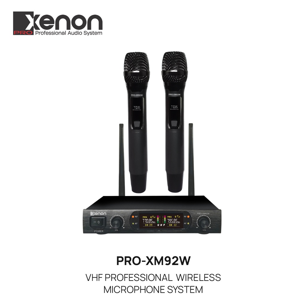 Xenon PRO-XM92W UHF Professional Dual Wireless Microphone System ...