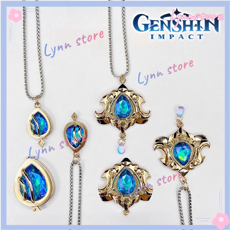 Game Genshin Impact Fontaine Water God Furina/Neuvillette Sapphire VISION Necklace Pendant ...