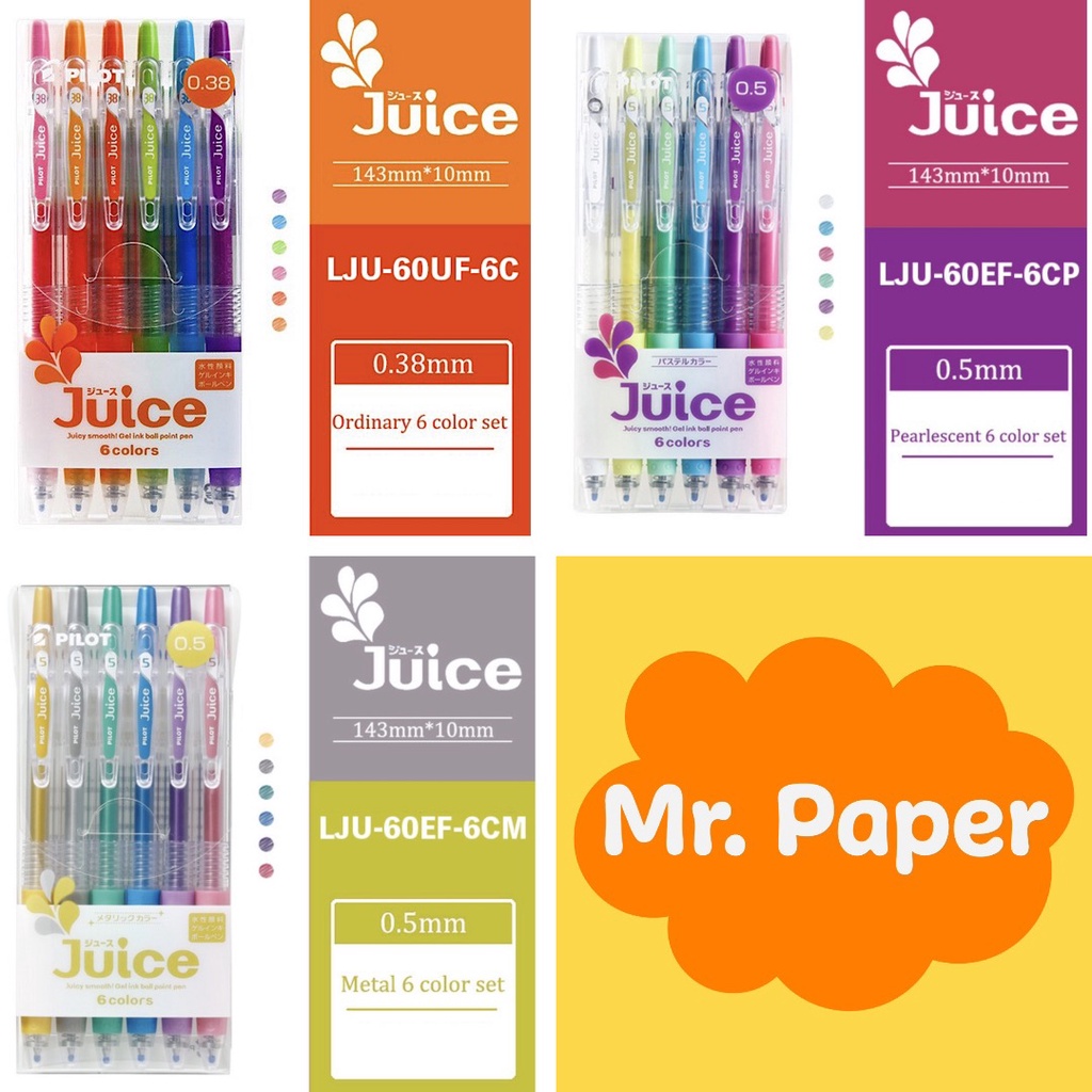 Pilot Juice Pen 6 Colors | LJU-60UF LJU-60EF | Mr. Paper | Shopee ...