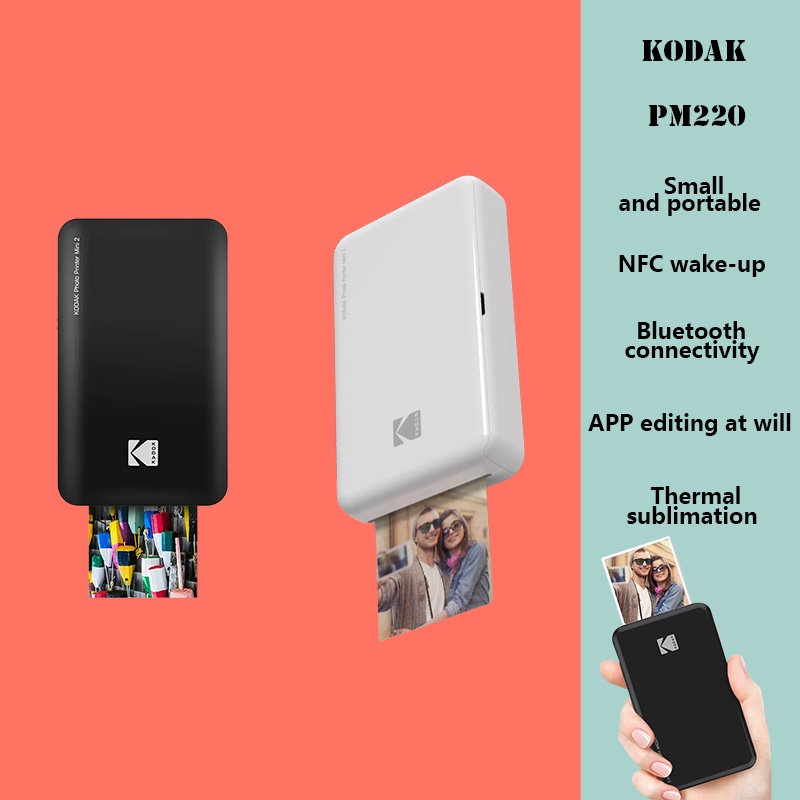 KODAK PM220 photo printer NFC wake-up Bluetooth connection, thermal ...