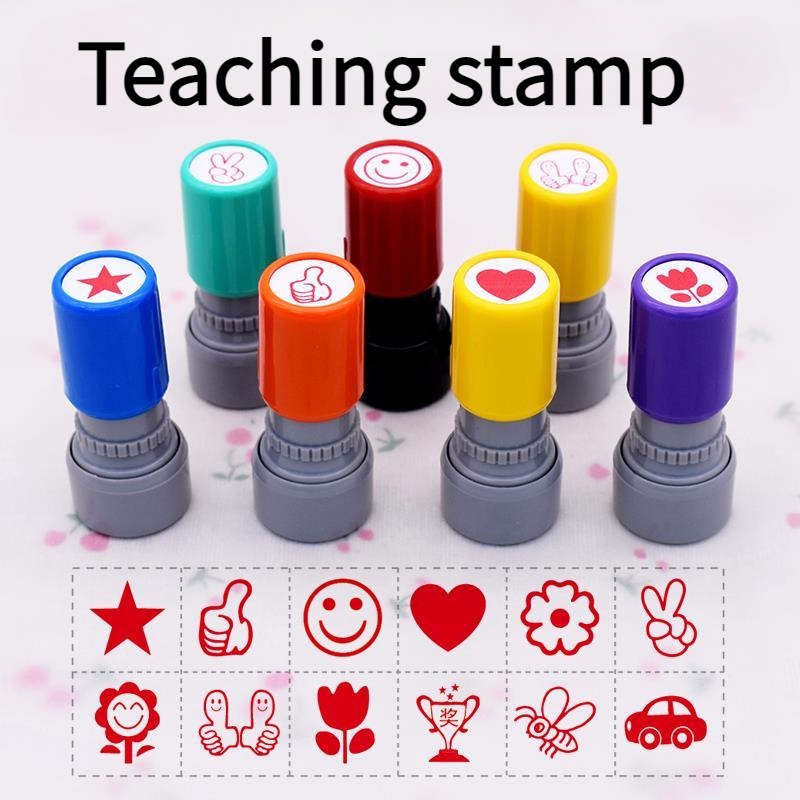 【FREE INK】Love Stamp Heart-Shaped Face Primary School Children's Stamp ...