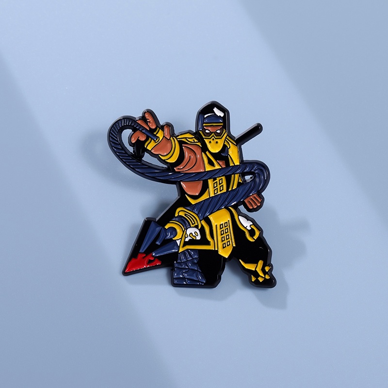 Mortal Kombat Scorpion Enamel Pin Brooches Cartoon Anime Game Brooch ...