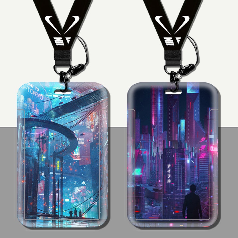 Cyberpunk DIY Student School Campus ID Card Hard Cover Employee ID Work ...