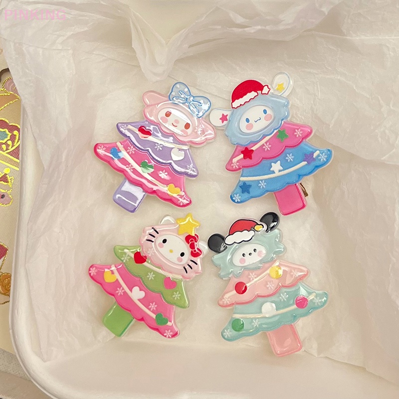 PINKING Hello Kitty Kuromi Sanrio Christmas Tree Hairpin Cinnamoroll ...
