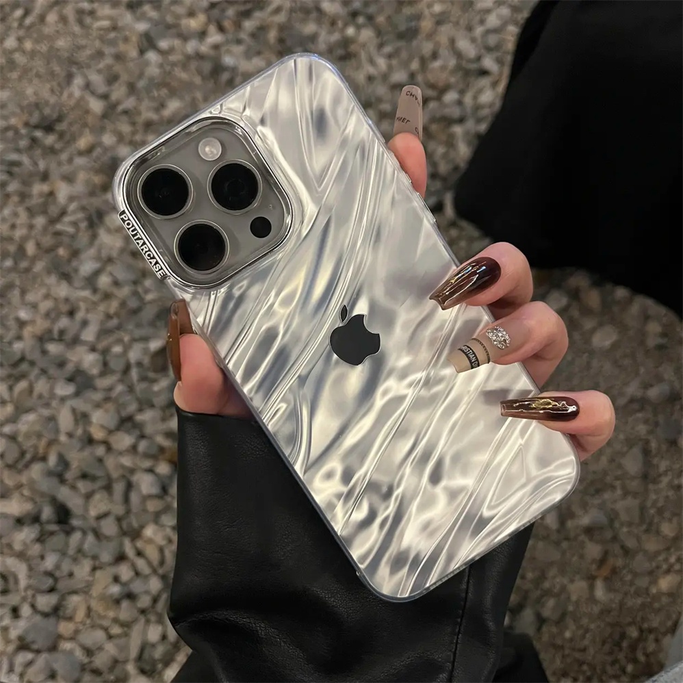 Luxury electroplated water ripple phone case iPhone15 14 13 12 11 Pro ...