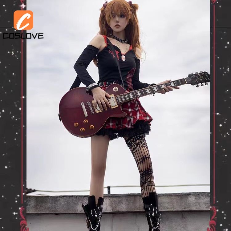 EVA Asuka Langley Soryu Cosplay Fan Made Gothic Style Costume Full Set ...