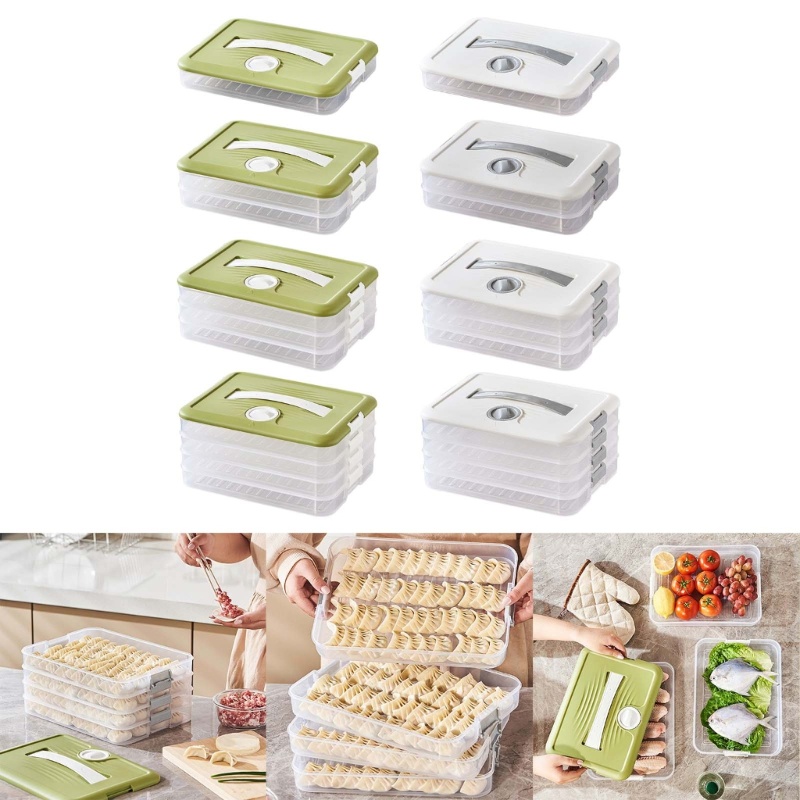 cc 1 2 3 4 layers Storage Container Green White Kitchen Preservation ...