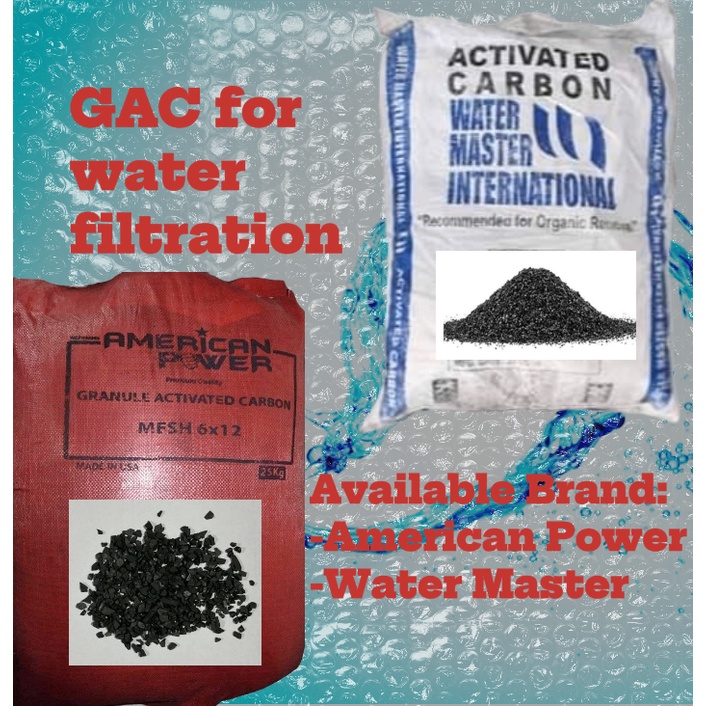 25KG Activated Carbon GAC WATER MASTER/ AMERICAN POWER 1SACK Granulated ...