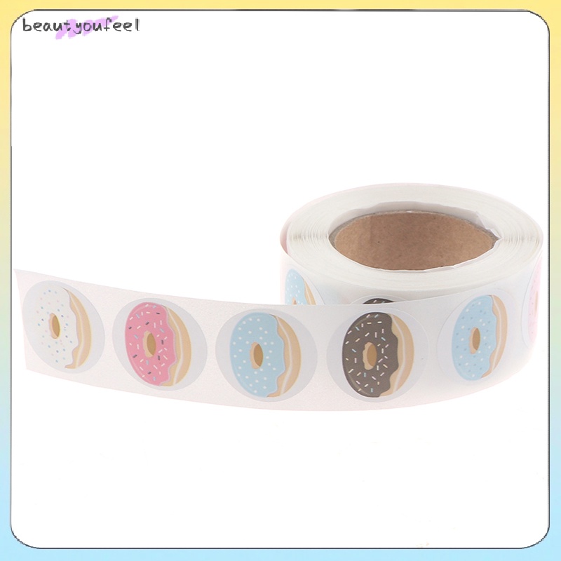 Beautyoufeel 500pcs Doughnut Stickers 8 Designs Delicious Cake Bread ...