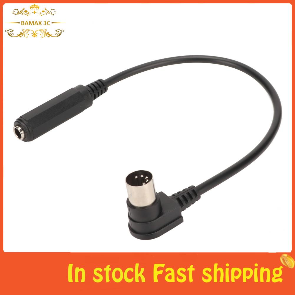 Bamaxis 6.35mm To MIDI 5 Pin Cable Female 1/4 Inch DIN Male 90 DCL ...