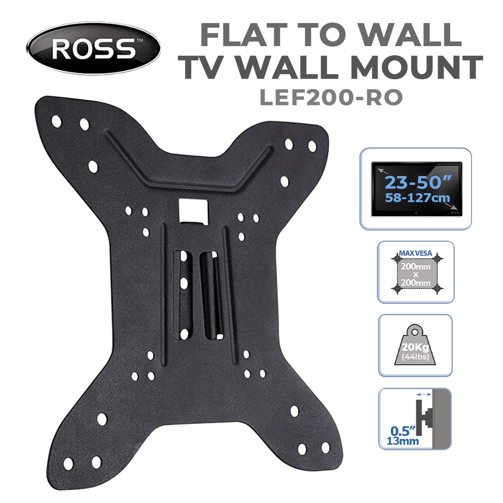 LQD Ross LEF200-RO Flat to Wall TV Wall Mount 23-50" Inches LEF200 ...