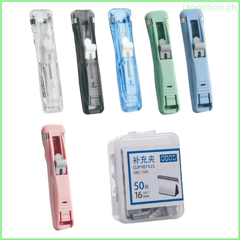 RAN Paper Clip Clamp Dispenser No Damage Binding Reusable Metal Paper ...