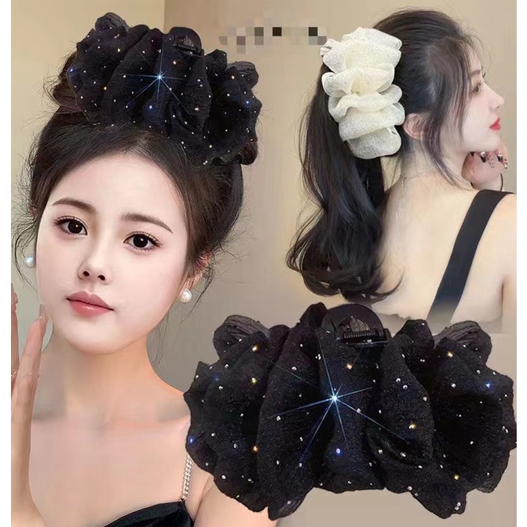 Double-Sided Gauze Cloud Bubble Grab Clip Female Fairy Princess Head ...
