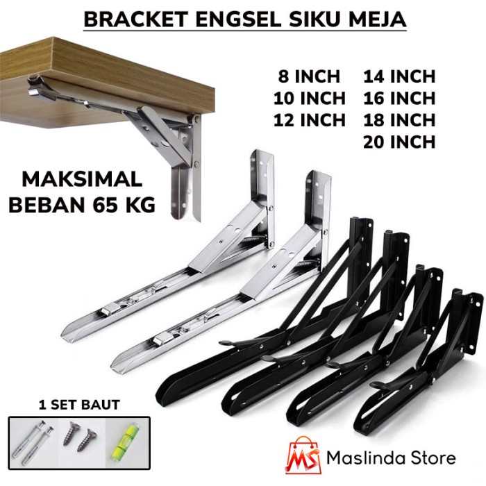SIKU Folding Table Elbow Hinge Bracket Wall Shelf Support Stainless ...