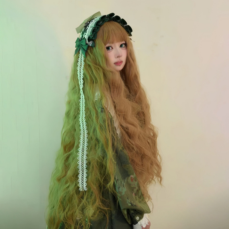 Starway Brown Yellow 1.0m m Long Curly Hair lolita Water Ripple 312 Mao ...