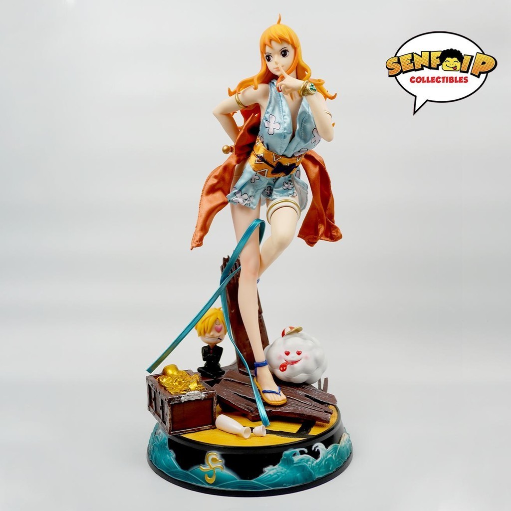 HQKO One Piece Wano Nami Gk Anime Figure Undressable Kimono 43cm Pvc ...