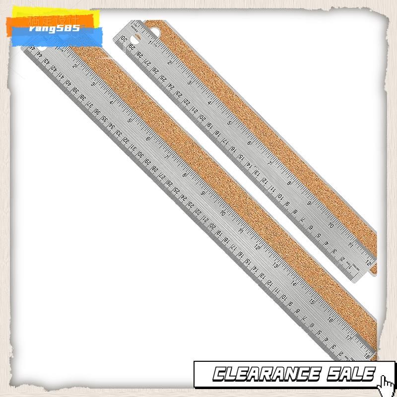 Metal Ruler Non-Slip Ruler with Cork Backing:(12+18 Inch) Stainless ...
