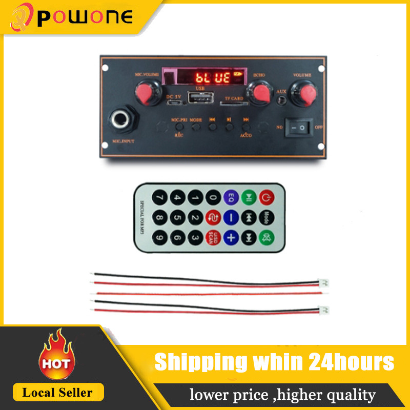 USB Car Audio Music 20W Amplifier DC 5V Bluetooth Decoder Board 6.5mm ...