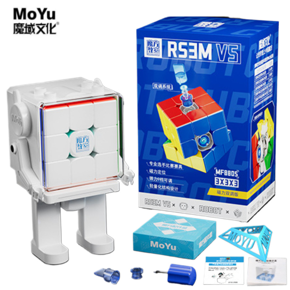 Moyu RS3M V5 3x3 Magnetic Cube Dual Adjustment Robot Display Box 3x3 ...