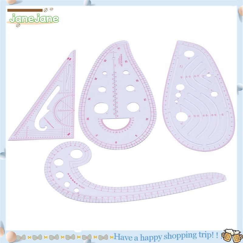 【janejane】Sewing Ruler Set (4 Pcs) - Metric Ruler Set French Curve ...