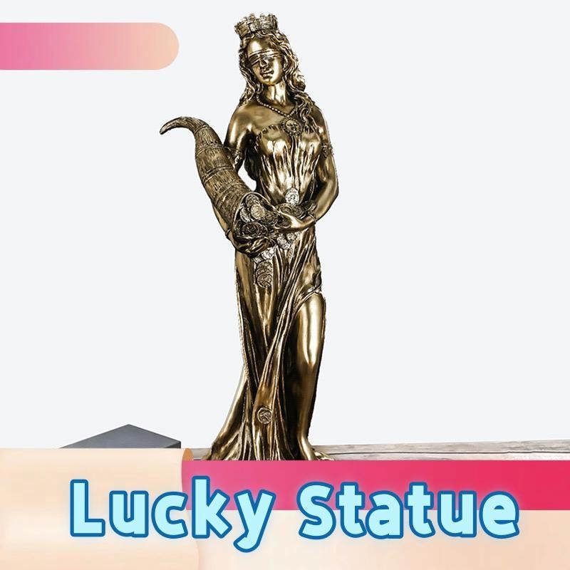 Fortuna Statue Goddess of FortuneVintage Blue Luck Sculpture ...