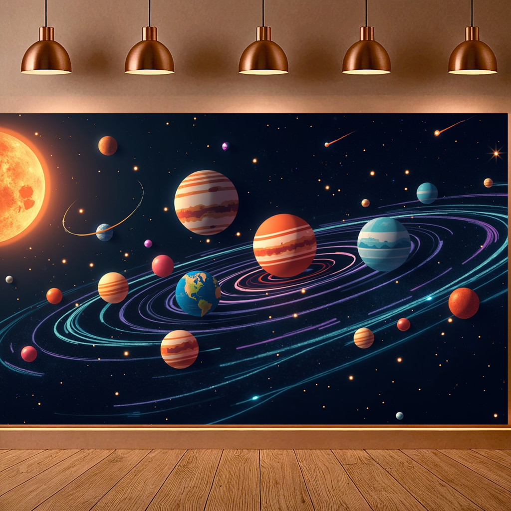 Solar System Planets Banner Educational Space Decor Backdrop Birthday ...