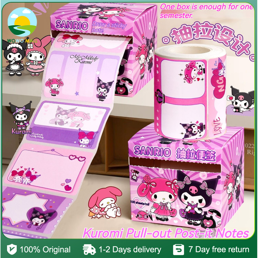 100 Sheet/box Cartoon Sanrio Pull-out Roll Memo Pad Creative Simplicity ...