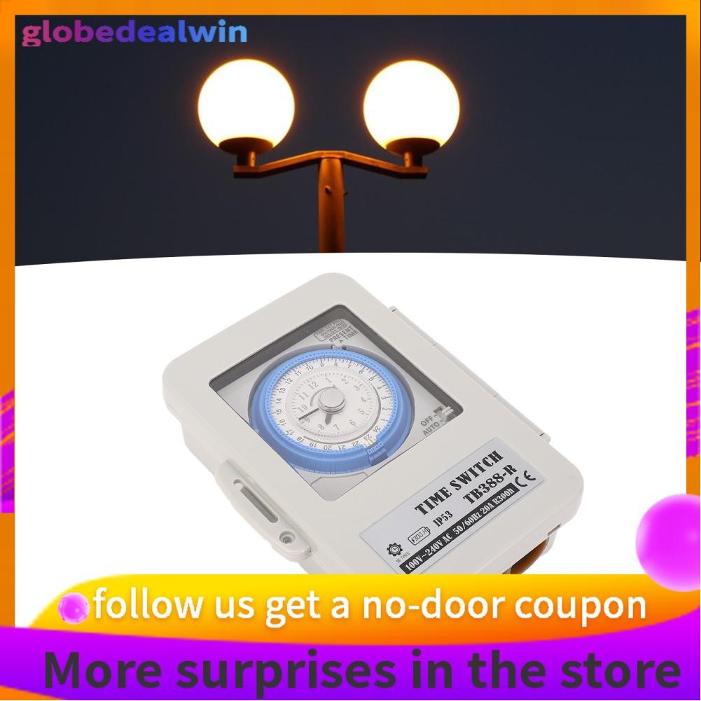 Globedealwin 24 Hour Mechanical Timer with Transparent Cover Time ...