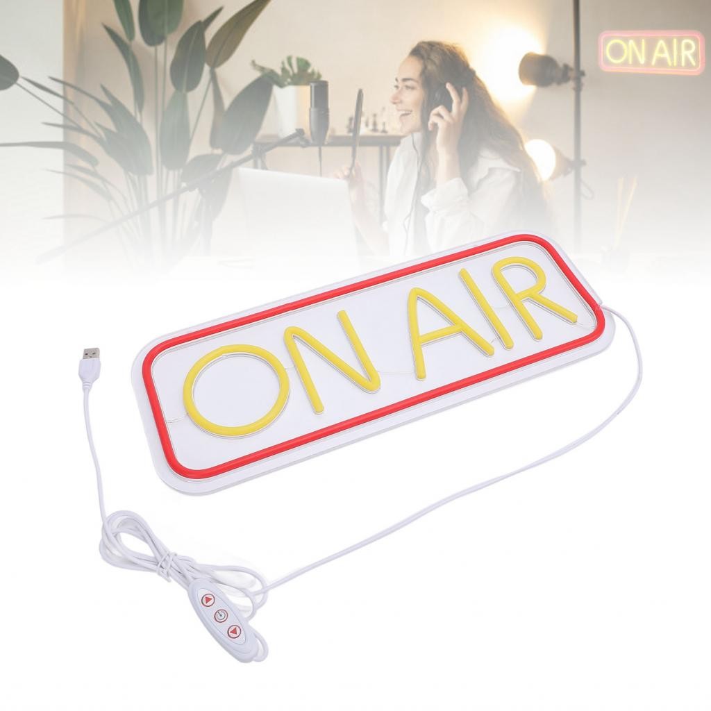 Haijiemall On Air Neon Sign USB Powered Red Yellow LED Light Live ...