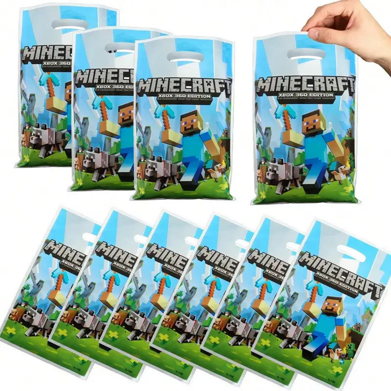 10/30Pcs Minecraft Theme Gift Bag Candy Bag Family Birthday Party ...