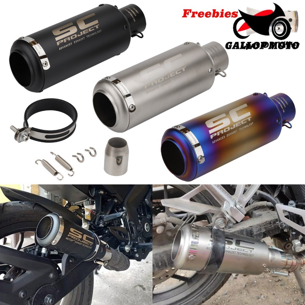 SC project Exhaust Muffler Tailpipe Tip Stainless For 38MM exhaust pipe ...