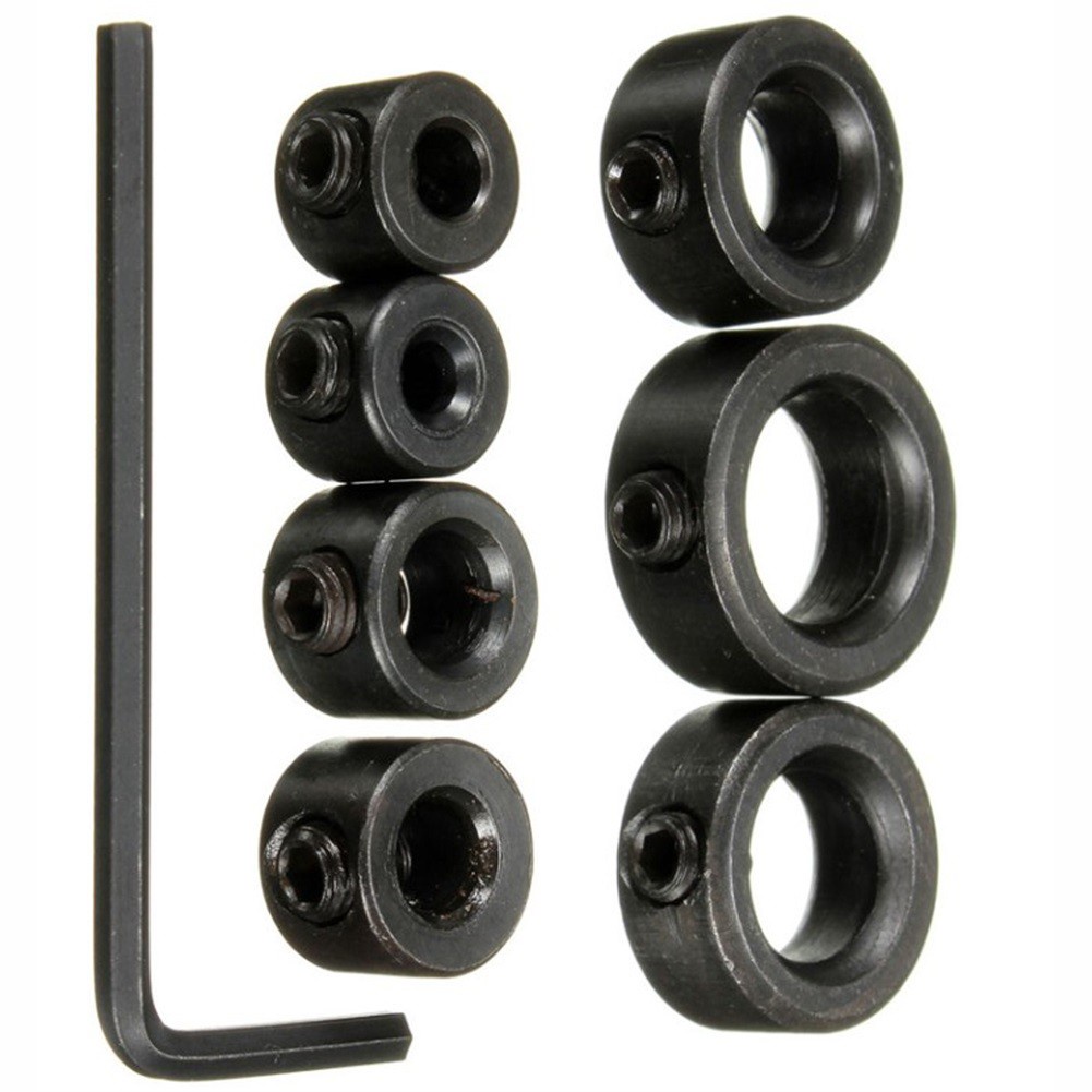 7Pcs 3-12mm Drill Bit Depth Stop Collar Ring Positioner Spacing Ring ...