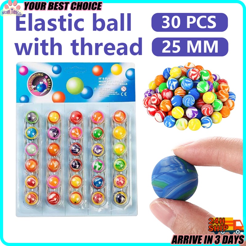 30 Pieces Rubber elastic ball Educational Children's Toy Elastic Balls ...