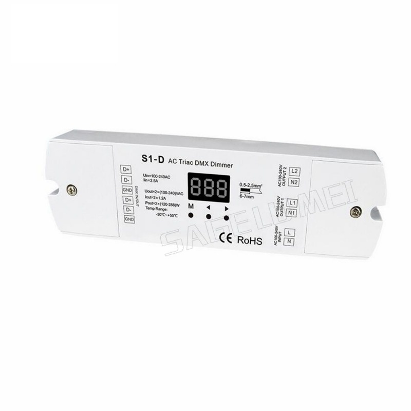 AC100V - 240V 288W 2 Channel 2CH Triac DMX LED Dimmer, Dual channel ...