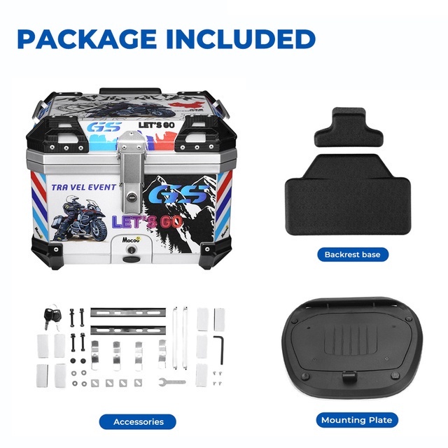 【COD】 Motor Top Box Motorcycle Box 45L Givi Box Motorcycle With Base ...